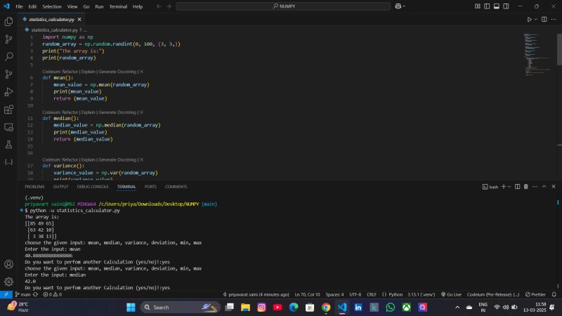 #python #numpy #statistics #datascience #learning | Priyavarat Saini #python #numpy #statistics #datascience #learning | Priyavarat Saini