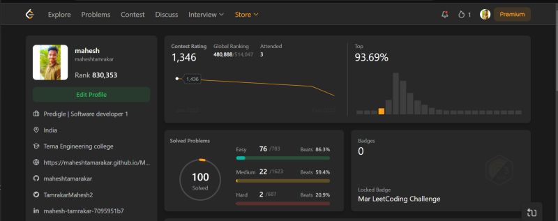 Mahesh Tamatta on LinkedIn: #leetcode #leetcodechallenge #dsa # ... Mahesh Tamatta on LinkedIn: #leetcode #leetcodechallenge #dsa # ...