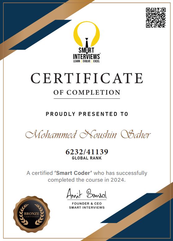 Noushin Saher on LinkedIn: #smartinterviews #dsa #coding # ... Noushin Saher on LinkedIn: #smartinterviews #dsa #coding # ...