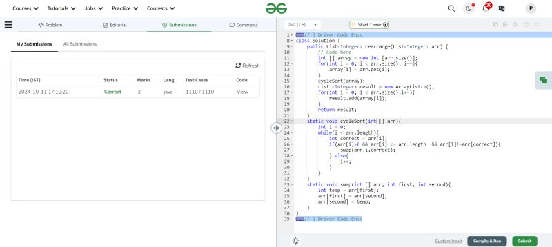 Pravin Singh on LinkedIn: #java #dsa #reorganizearray #cyclesort # ... Pravin Singh on LinkedIn: #java #dsa #reorganizearray #cyclesort # ...