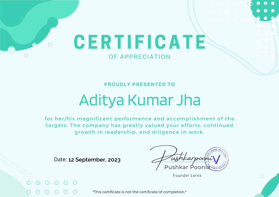 Aditya Kumar Jha on LinkedIn: #lernx Aditya Kumar Jha on LinkedIn: #lernx