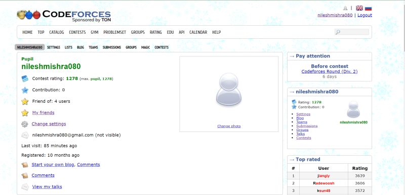 Nilesh Mishra on LinkedIn: #codeforces #leetcode #codechef #development ... Nilesh Mishra on LinkedIn: #codeforces #leetcode #codechef #development ...