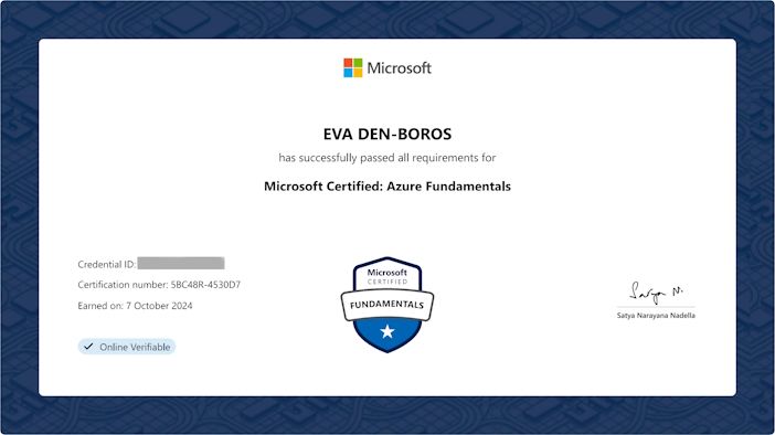 Éva Dén-Boros on LinkedIn: Just passed my first Azure exam 😃 Éva Dén-Boros on LinkedIn: Just passed my first Azure exam 😃