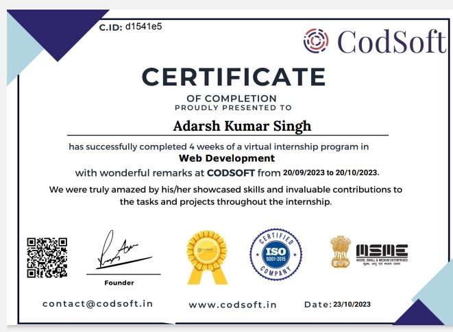 Adarsh Kumar Singh on LinkedIn: #codsoft #codsoft #codsoft #codsoft # ... Adarsh Kumar Singh on LinkedIn: #codsoft #codsoft #codsoft #codsoft # ...
