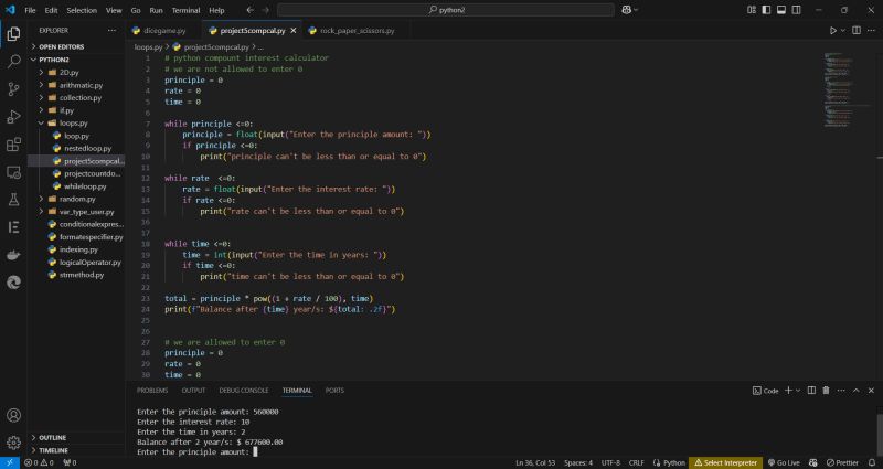 Mahmish Munawar on LinkedIn: #python #programming #compoundinterest # ... Mahmish Munawar on LinkedIn: #python #programming #compoundinterest # ...