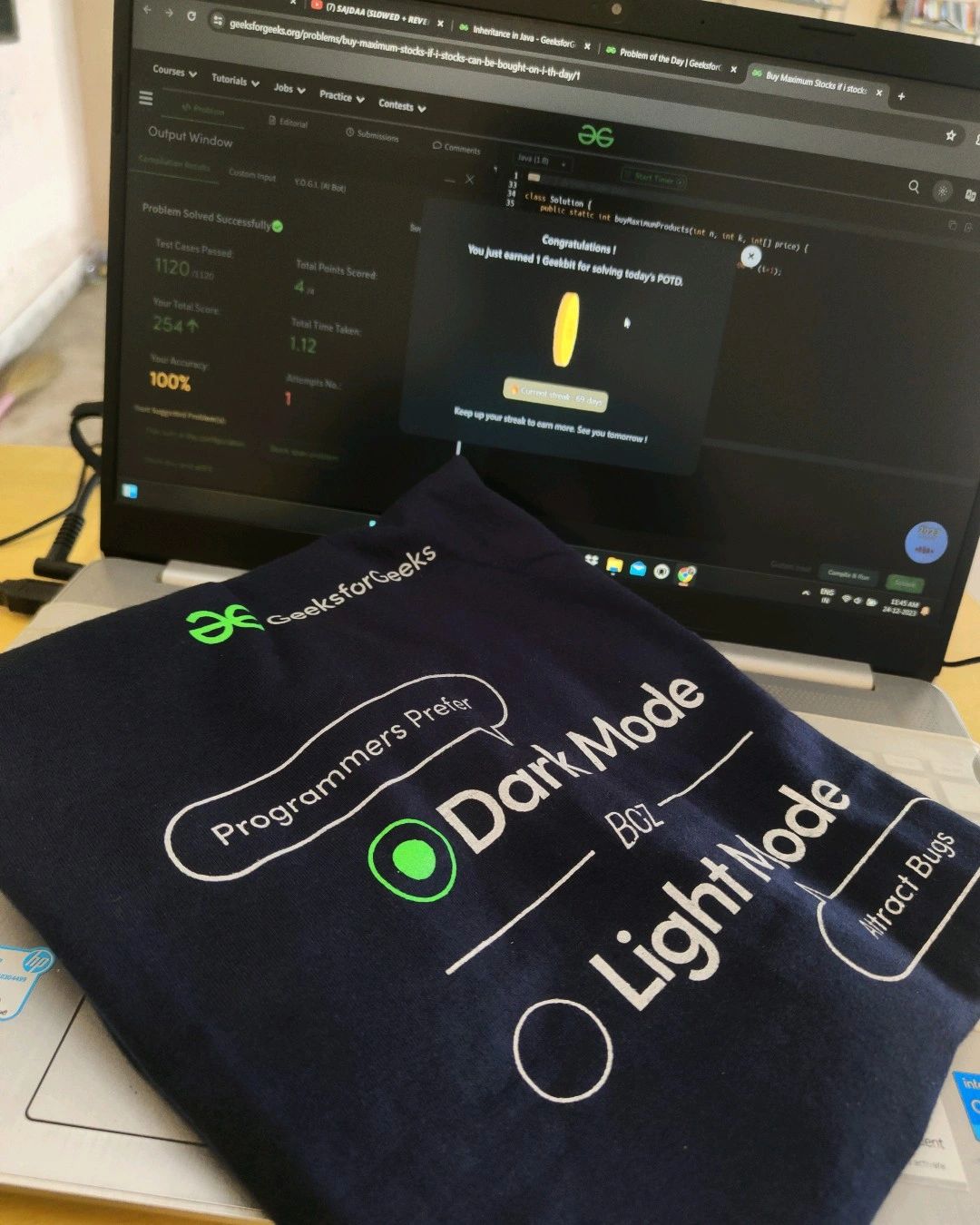 Received GeeksforGeeks T-shirt for solving problems | Chaitanya Mate ... Received GeeksforGeeks T-shirt for solving problems | Chaitanya Mate ...