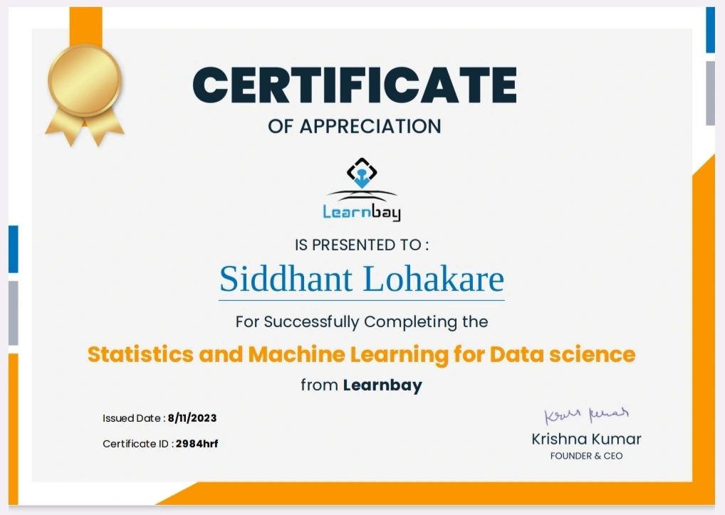 Siddhant Lohakare on LinkedIn: #machinelearning #statistics #learnbay # ... Siddhant Lohakare on LinkedIn: #machinelearning #statistics #learnbay # ...