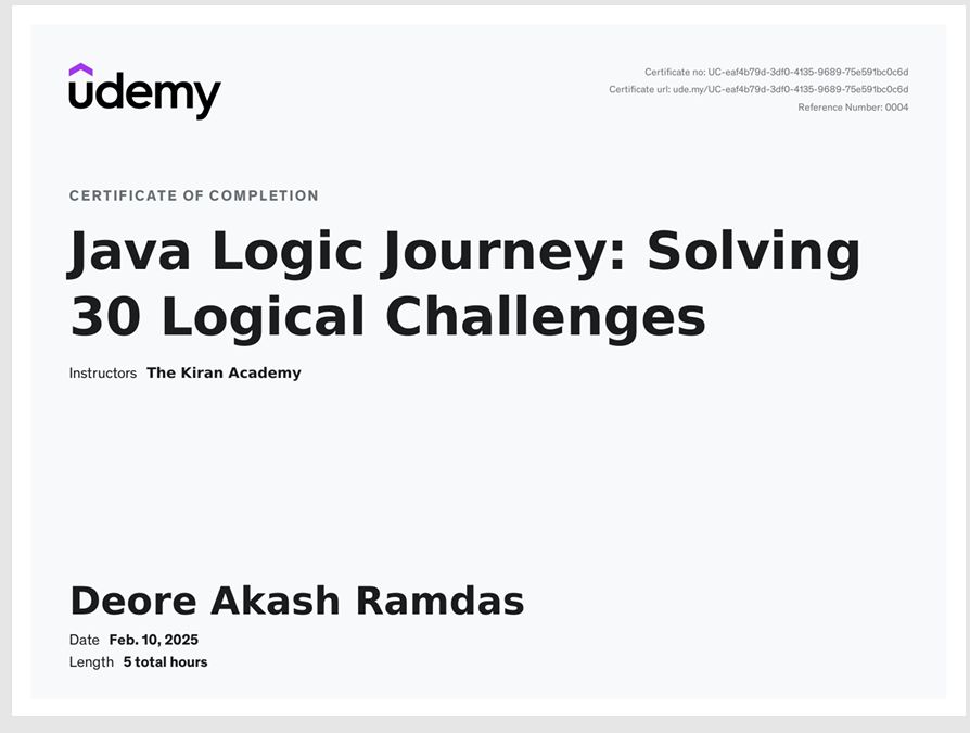 #java #problemsolving #coding #udemy #learning #logicbuilding… | Akash ... #java #problemsolving #coding #udemy #learning #logicbuilding… | Akash ...