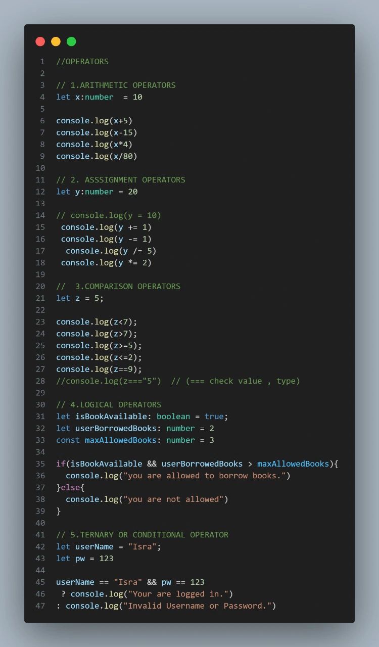 TypeScript Operators: A Guide | Isra Imran posted on the topic | LinkedIn TypeScript Operators: A Guide | Isra Imran posted on the topic | LinkedIn