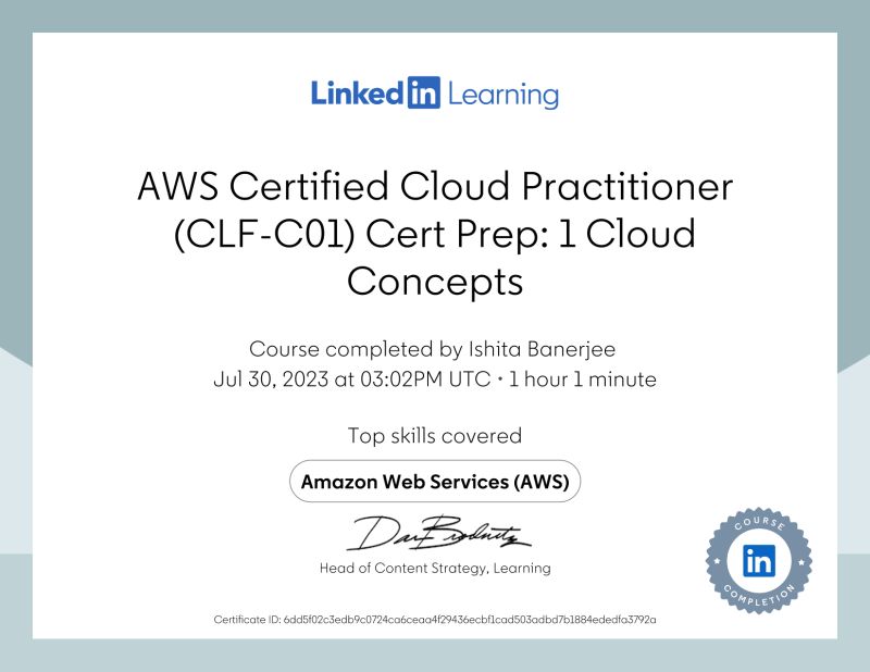 Ishita Banerjee on LinkedIn: Certificate of Completion Ishita Banerjee on LinkedIn: Certificate of Completion