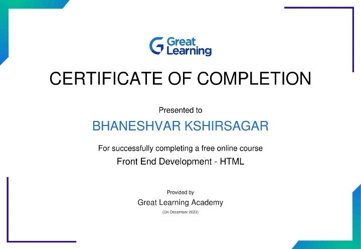 Frontend html. | Bhaneshvar Kshirsagar Frontend html. | Bhaneshvar Kshirsagar