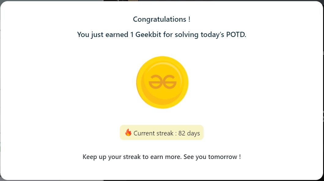 Day 82 of #100DaysOfCode: Solving GeeksforGeeks Problem | Ganesh Shete ... Day 82 of #100DaysOfCode: Solving GeeksforGeeks Problem | Ganesh Shete ...