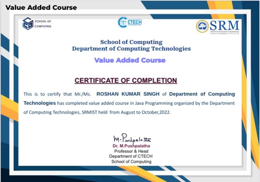 💻 Expanded My Skill Set with Java Programming! | Roshan Singh posted on ... 💻 Expanded My Skill Set with Java Programming! | Roshan Singh posted on ...