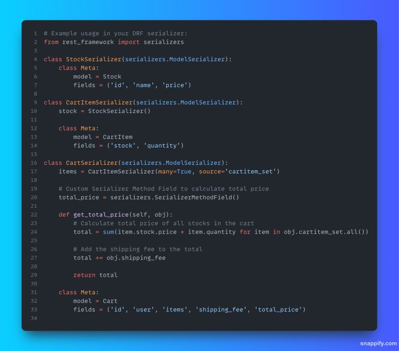 Boost your APIs with Serializer Method Fields | Joshua Edward posted on ... Boost your APIs with Serializer Method Fields | Joshua Edward posted on ...