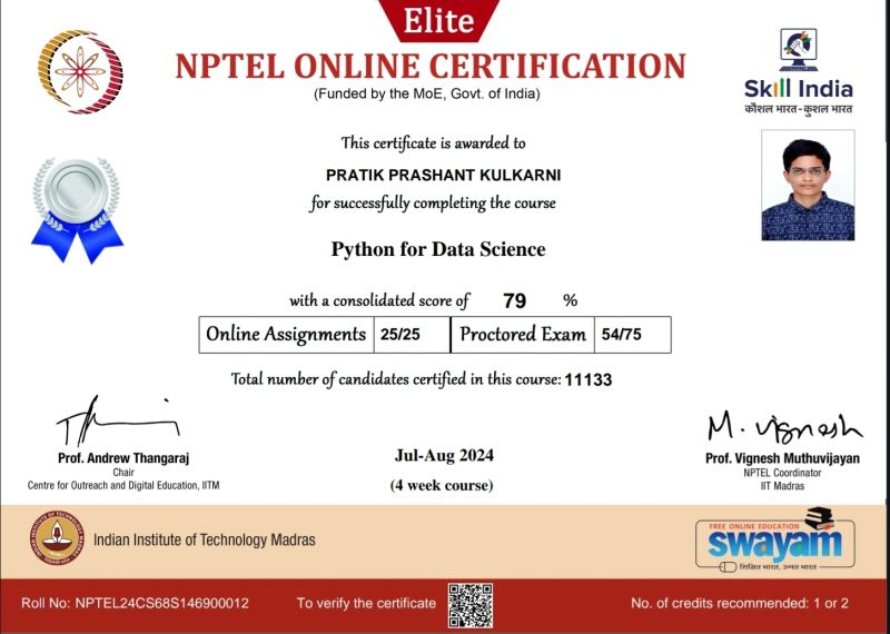 Pratik Kulkarni on LinkedIn: #nptel #iitmadras #datascience #python # ... Pratik Kulkarni on LinkedIn: #nptel #iitmadras #datascience #python # ...