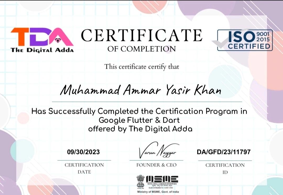 Ammar Yasir khan on LinkedIn: ' Happy to share a new certification in ... Ammar Yasir khan on LinkedIn: ' Happy to share a new certification in ...