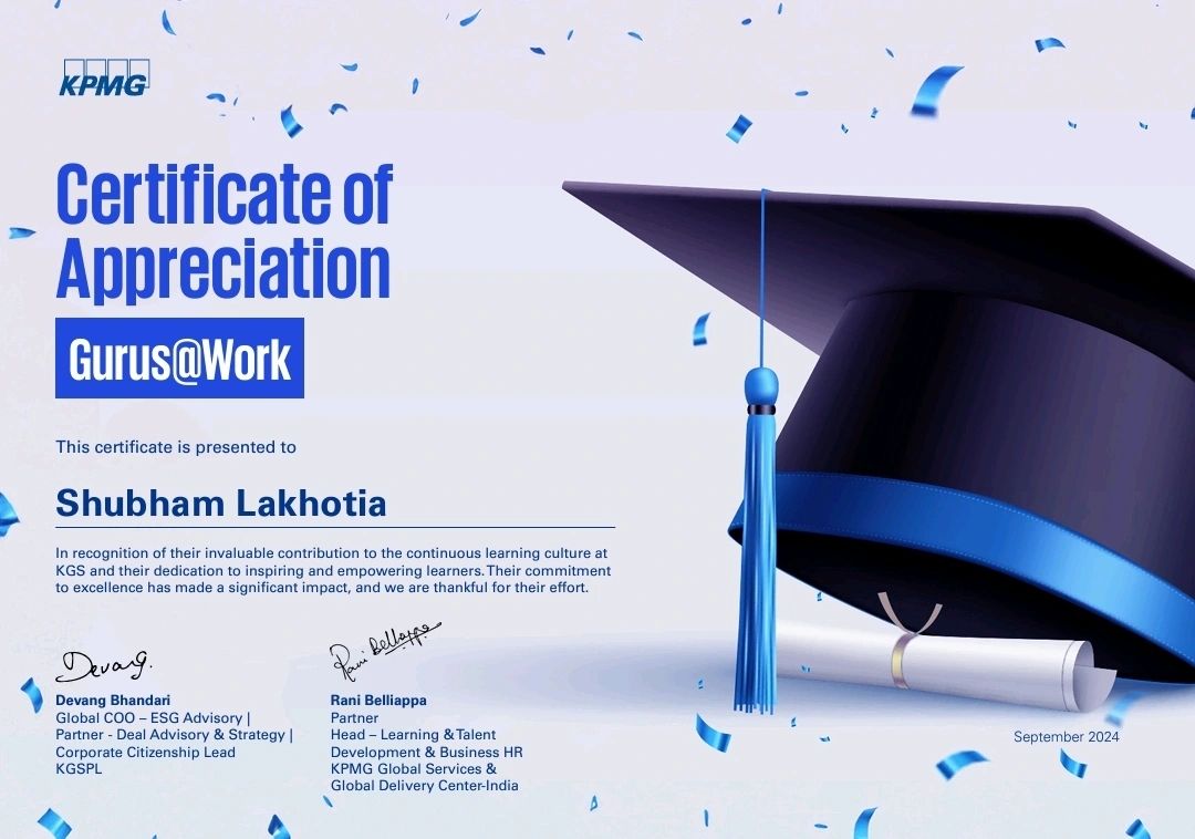 #kpmg | SHUBHAM LAKHOTIA, CA #kpmg | SHUBHAM LAKHOTIA, CA