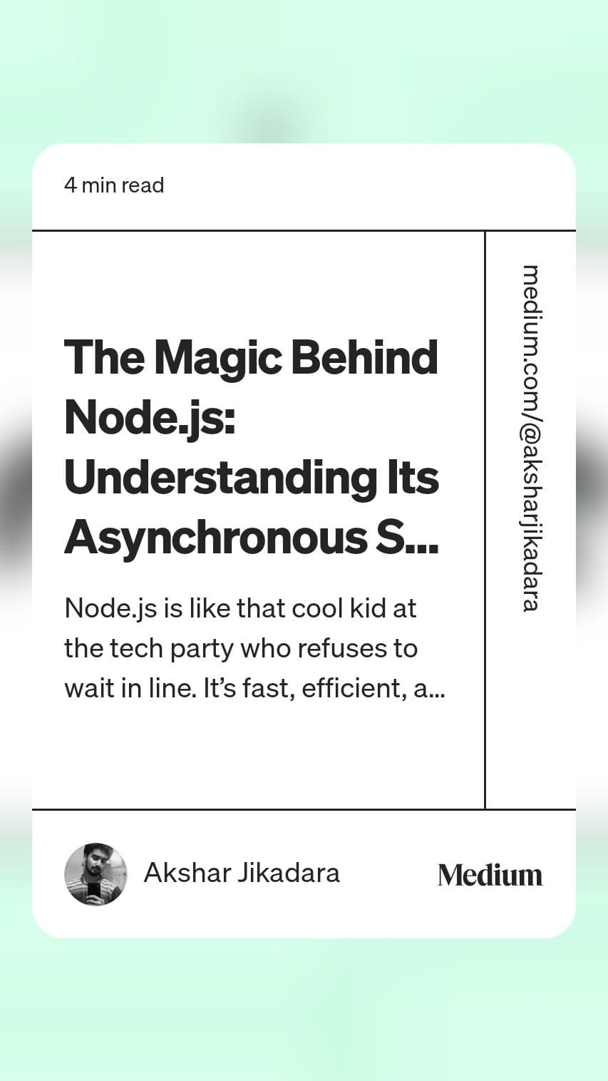Akshar Jikadara on LinkedIn: #nodejs #webdevelopment # ... Akshar Jikadara on LinkedIn: #nodejs #webdevelopment # ...