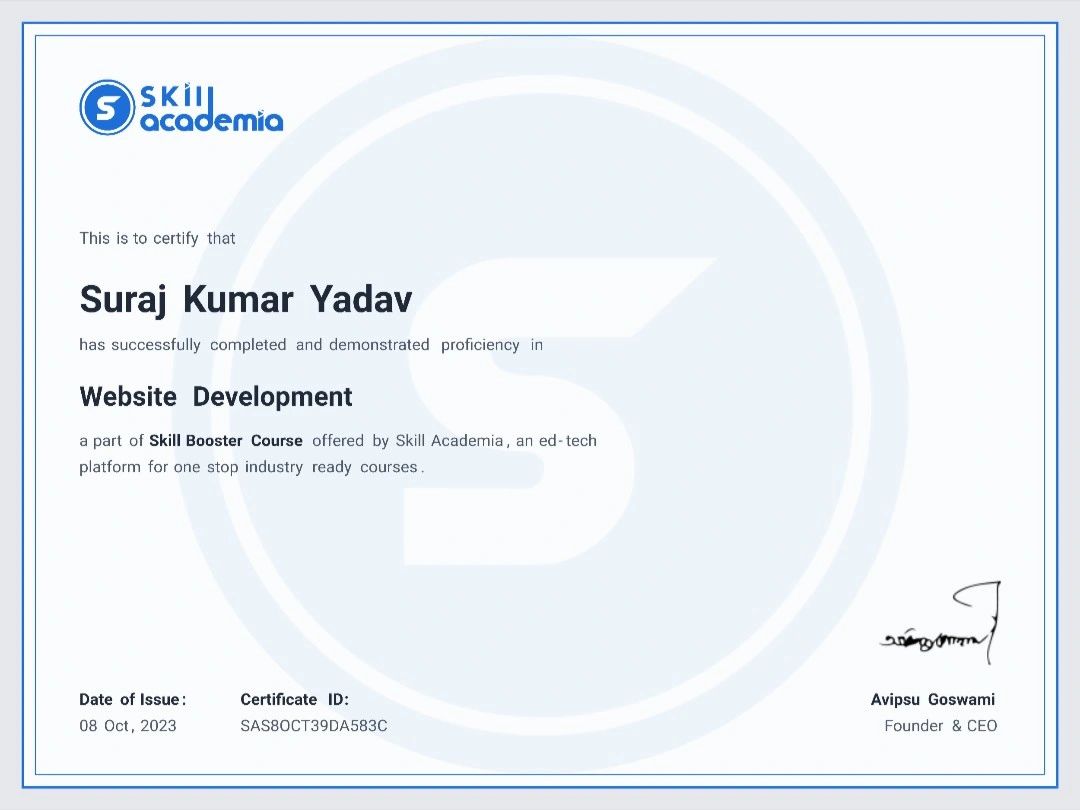 Suraj Kumar Yadav on LinkedIn: Successfully completed Website ... Suraj Kumar Yadav on LinkedIn: Successfully completed Website ...