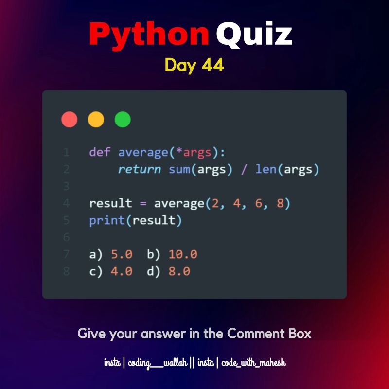 Join Python Quiz Day 44 | Developer Mahesh posted on the topic | LinkedIn Join Python Quiz Day 44 | Developer Mahesh posted on the topic | LinkedIn