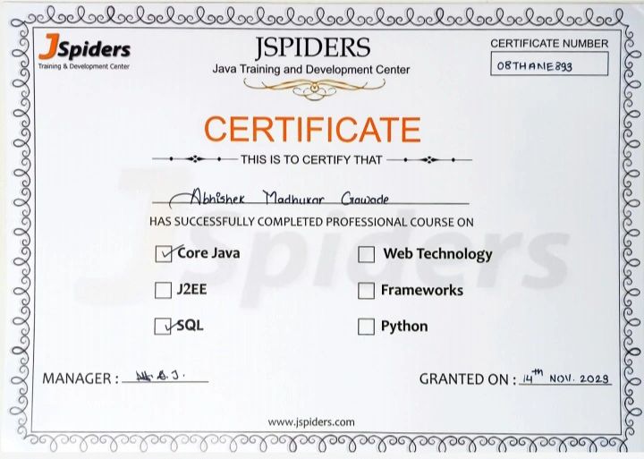 #jspiders #java #sql | Abhishek Gawade #jspiders #java #sql | Abhishek Gawade