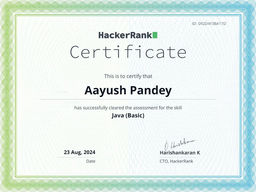 Aayush Pandey on LinkedIn: #java #coding #learning #hackerrank Aayush Pandey on LinkedIn: #java #coding #learning #hackerrank
