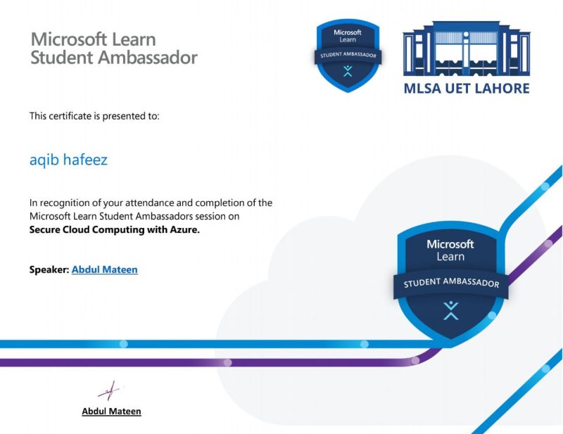 Aqib Hafeez on LinkedIn: #microsoftcertified #devops #studentambassador Aqib Hafeez on LinkedIn: #microsoftcertified #devops #studentambassador