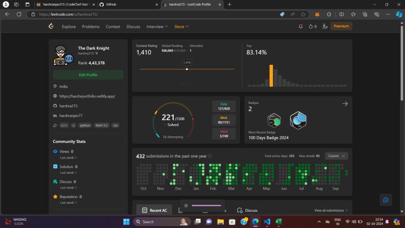 Harsh Ranjan on LinkedIn: #consistency #codingjourney #leetcode #dsa # ... Harsh Ranjan on LinkedIn: #consistency #codingjourney #leetcode #dsa # ...