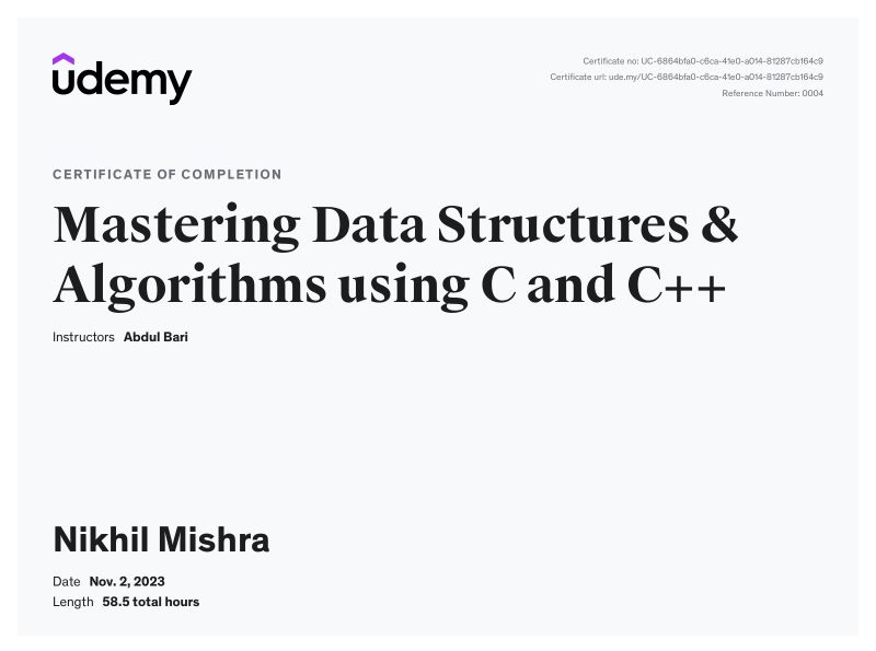 #dsa #cplusplus #continuouslearning | Nikhil Mishra #dsa #cplusplus #continuouslearning | Nikhil Mishra