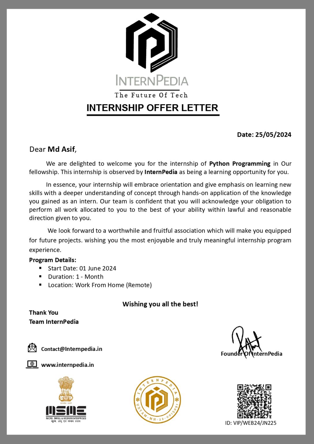 MD Asif on LinkedIn: #internship #python #pythondevelopment MD Asif on LinkedIn: #internship #python #pythondevelopment