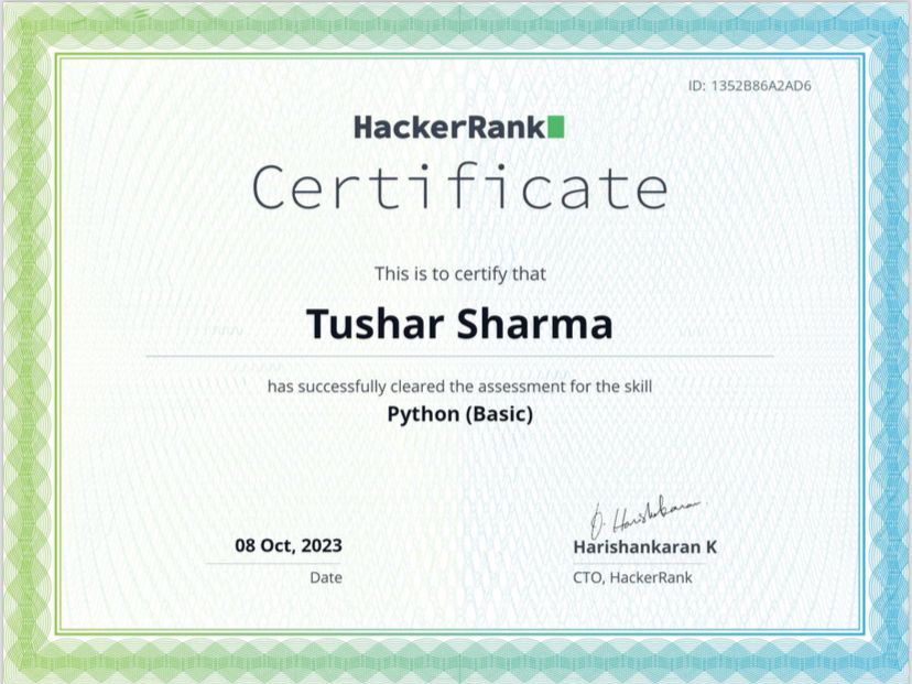 Tushar Sharma on LinkedIn: #python #programming #hackerrank Tushar Sharma on LinkedIn: #python #programming #hackerrank