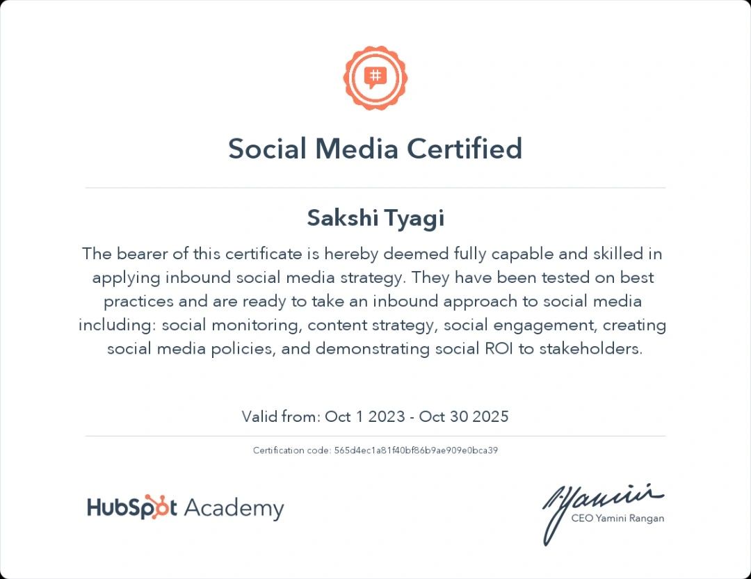 Sakshi Tyagi on LinkedIn: #hubspot Sakshi Tyagi on LinkedIn: #hubspot