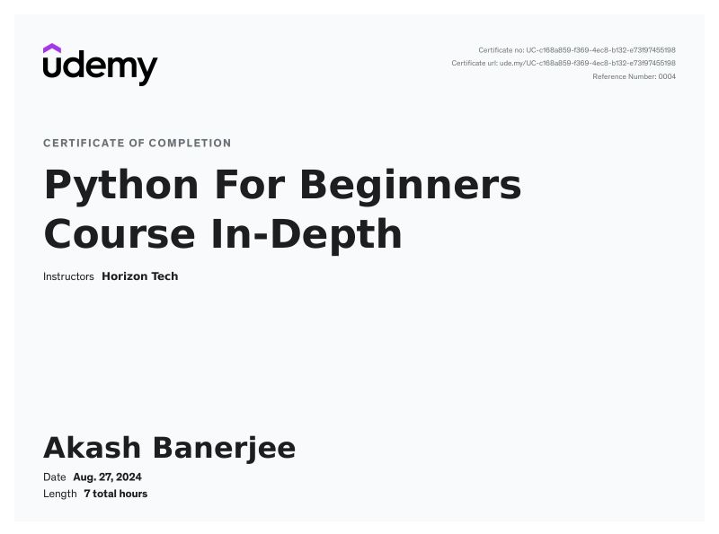 Akash Banerjee on LinkedIn: #python #learning #continuousimprovement # ... Akash Banerjee on LinkedIn: #python #learning #continuousimprovement # ...