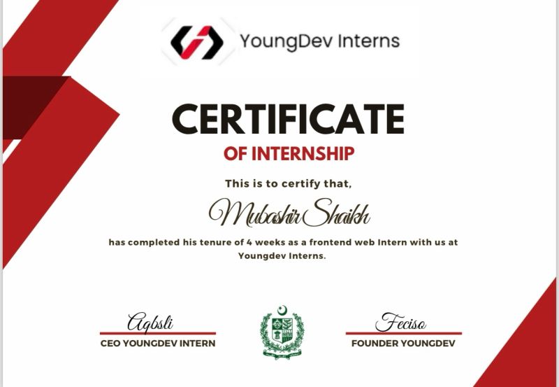 MUHAMMAD MUBASHIR AIJAZ on LinkedIn: #frontenddevelopment #internship # ... MUHAMMAD MUBASHIR AIJAZ on LinkedIn: #frontenddevelopment #internship # ...