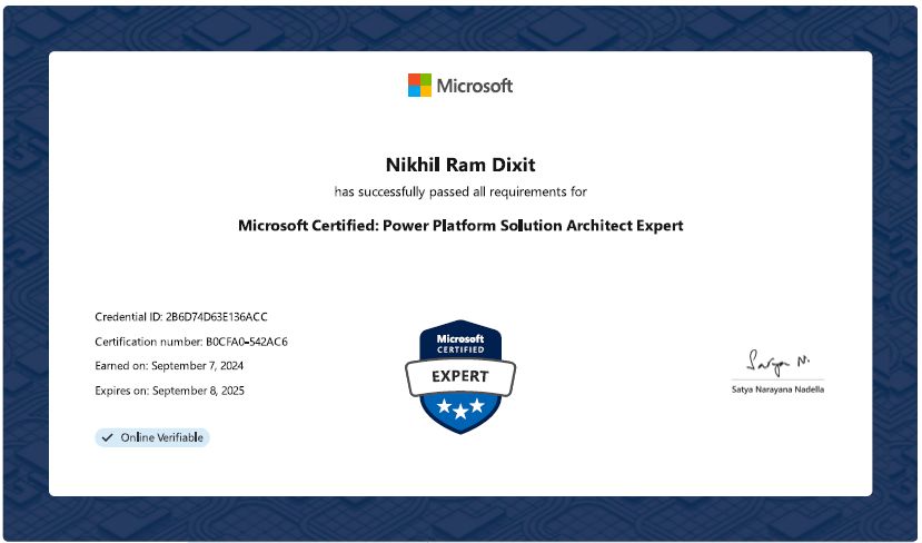 Nikhil Ram Dixit on LinkedIn: I’m happy to share that I’ve obtained a ... Nikhil Ram Dixit on LinkedIn: I’m happy to share that I’ve obtained a ...