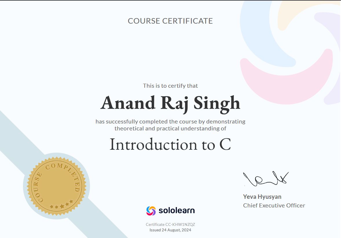 Anand Raj Singh on LinkedIn: #cprogramming #coding #learning #sololearn ... Anand Raj Singh on LinkedIn: #cprogramming #coding #learning #sololearn ...