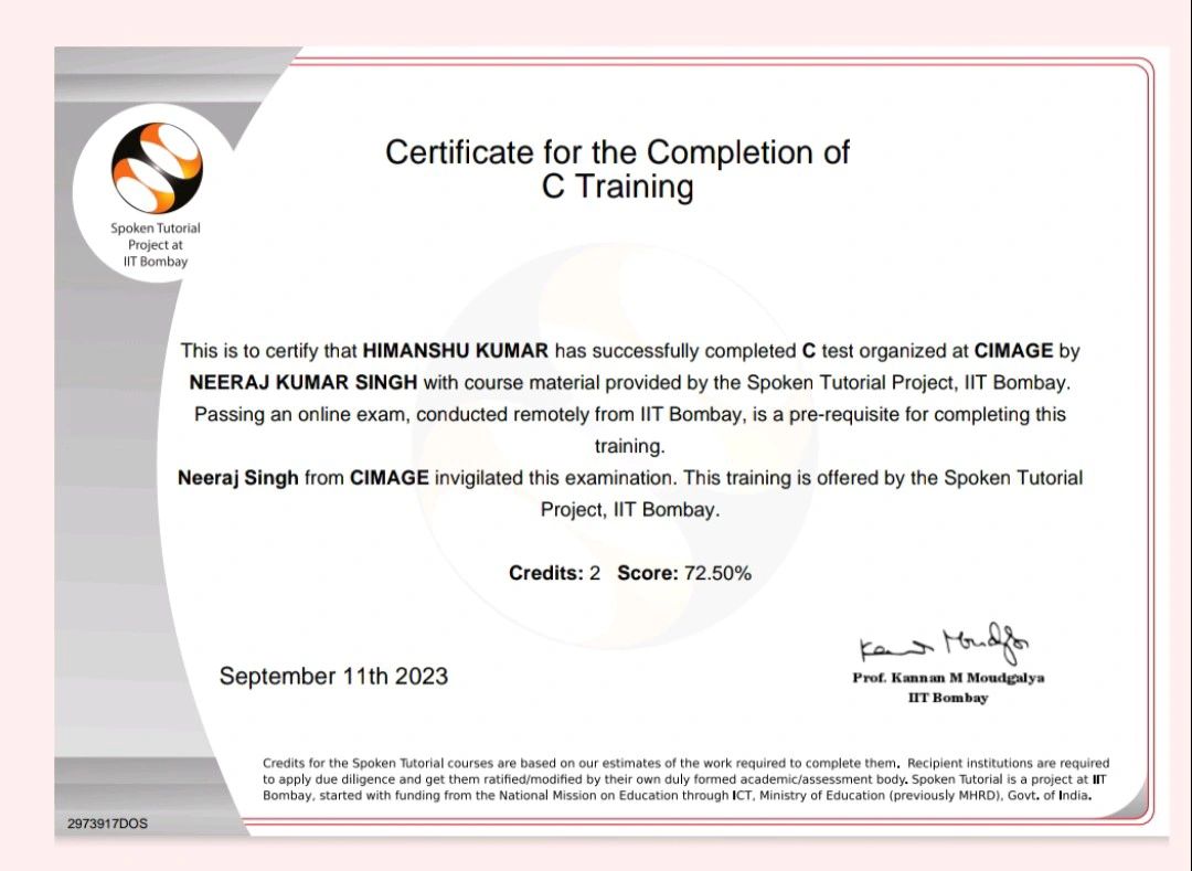 Himanshu Kumar on LinkedIn: I have got a certificate from Spoken ... Himanshu Kumar on LinkedIn: I have got a certificate from Spoken ...