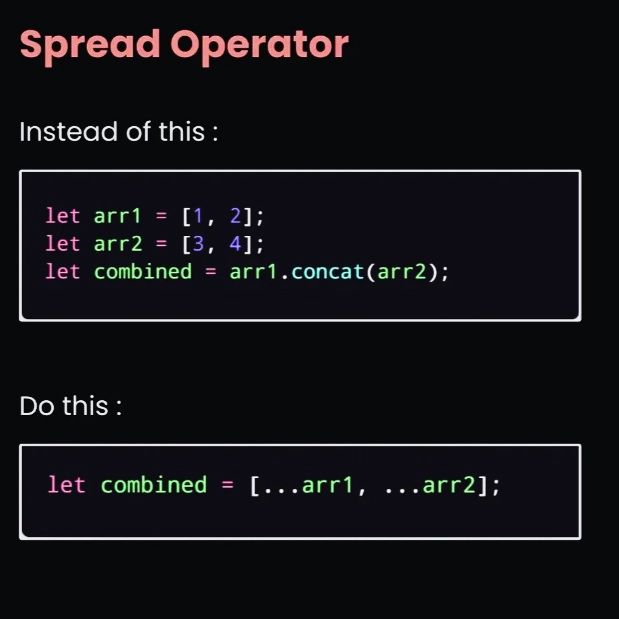Sufyan Ahmed on LinkedIn: #javascript #spreadoperator #codingshortcuts ... Sufyan Ahmed on LinkedIn: #javascript #spreadoperator #codingshortcuts ...