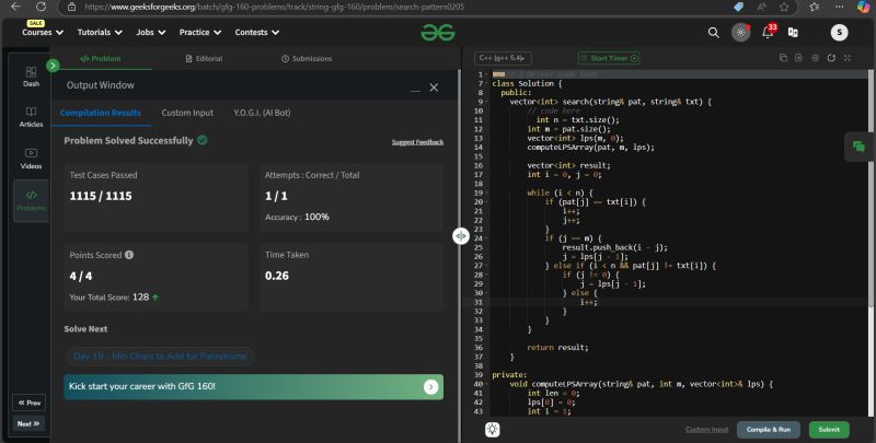 Sejal Dashora on LinkedIn: #gfg #gfg160 #kmp #dsa #coding #programming ... Sejal Dashora on LinkedIn: #gfg #gfg160 #kmp #dsa #coding #programming ...