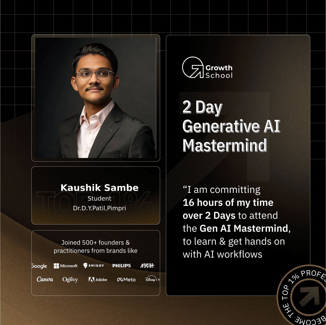 Kaushik Sambe on LinkedIn: #generativeai #ailearning #growthschool # ... Kaushik Sambe on LinkedIn: #generativeai #ailearning #growthschool # ...