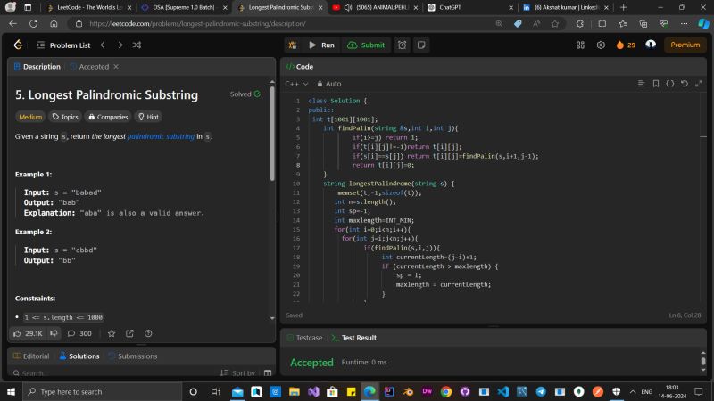 Akshat kumar on LinkedIn: Longest Palindromic Substring: #LeetCode # ... Akshat kumar on LinkedIn: Longest Palindromic Substring: #LeetCode # ...