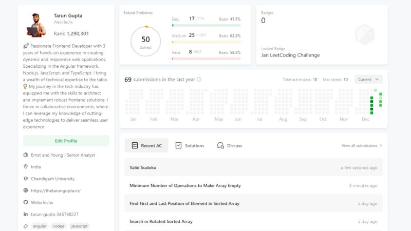 Completed 50 LeetCode questions! | Tarun Gupta posted on the topic ... Completed 50 LeetCode questions! | Tarun Gupta posted on the topic ...