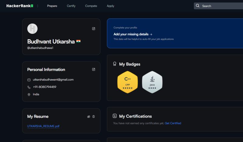 Utkarsha Budhvant on LinkedIn: #cplusplus #java #hackerrank # ... Utkarsha Budhvant on LinkedIn: #cplusplus #java #hackerrank # ...
