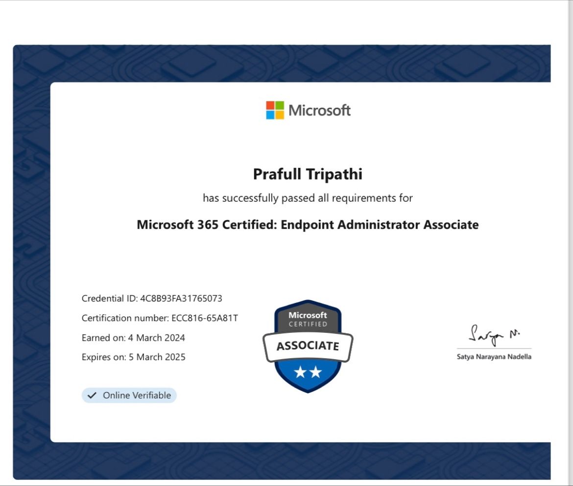 Prafull Tripathi on LinkedIn: I’m happy to share that I’ve obtained a ... Prafull Tripathi on LinkedIn: I’m happy to share that I’ve obtained a ...