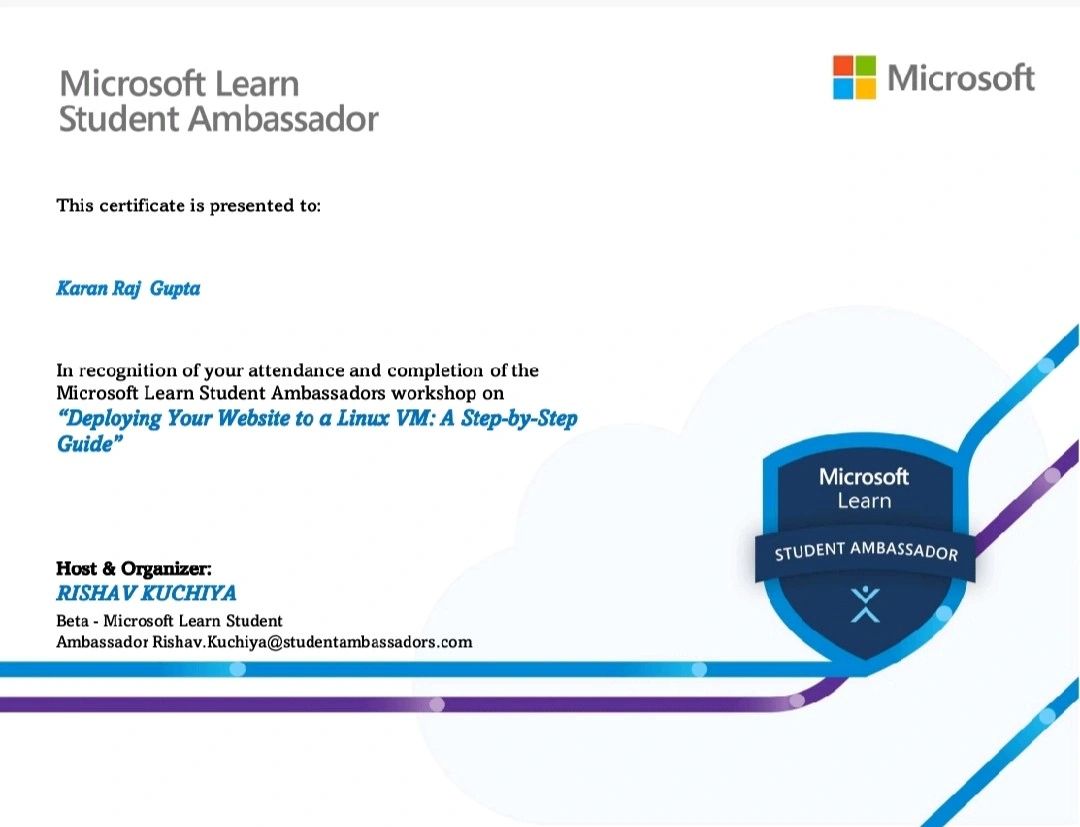 Karan Raj Gupta on LinkedIn: #microsoftlearn #studentambassador #azure ... Karan Raj Gupta on LinkedIn: #microsoftlearn #studentambassador #azure ...
