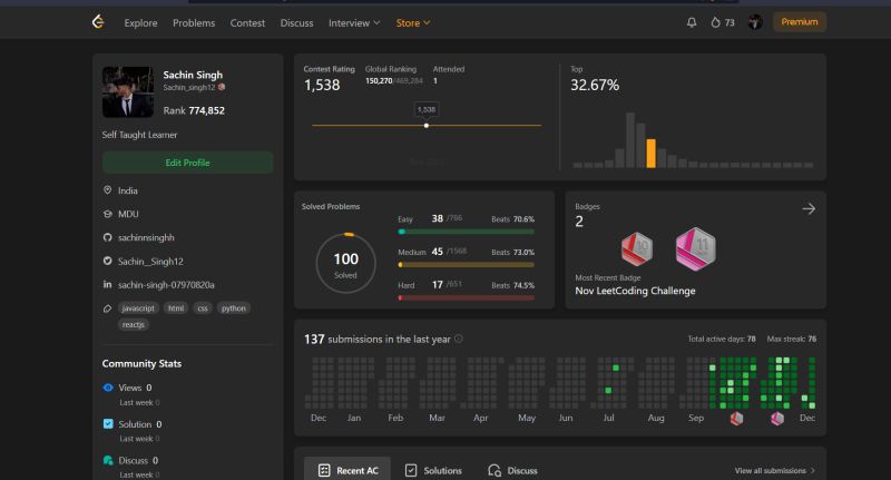 Sachin Singh on LinkedIn: #leetcode #coding #consistency Sachin Singh on LinkedIn: #leetcode #coding #consistency