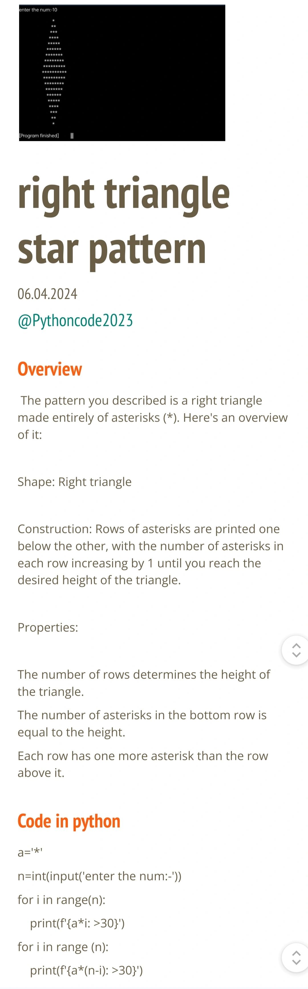 #pythonprogramming #loops #pythonpatterns #beginnercoding | praba karan #pythonprogramming #loops #pythonpatterns #beginnercoding | praba karan