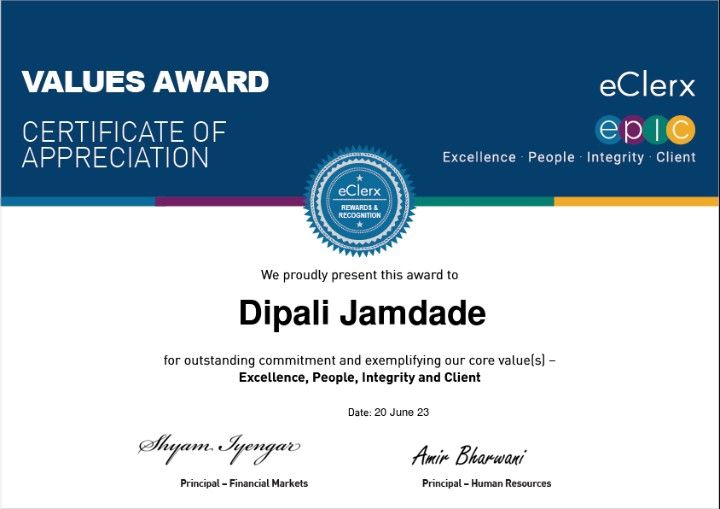 Dipali Jamdade on LinkedIn: #eclerx Dipali Jamdade on LinkedIn: #eclerx