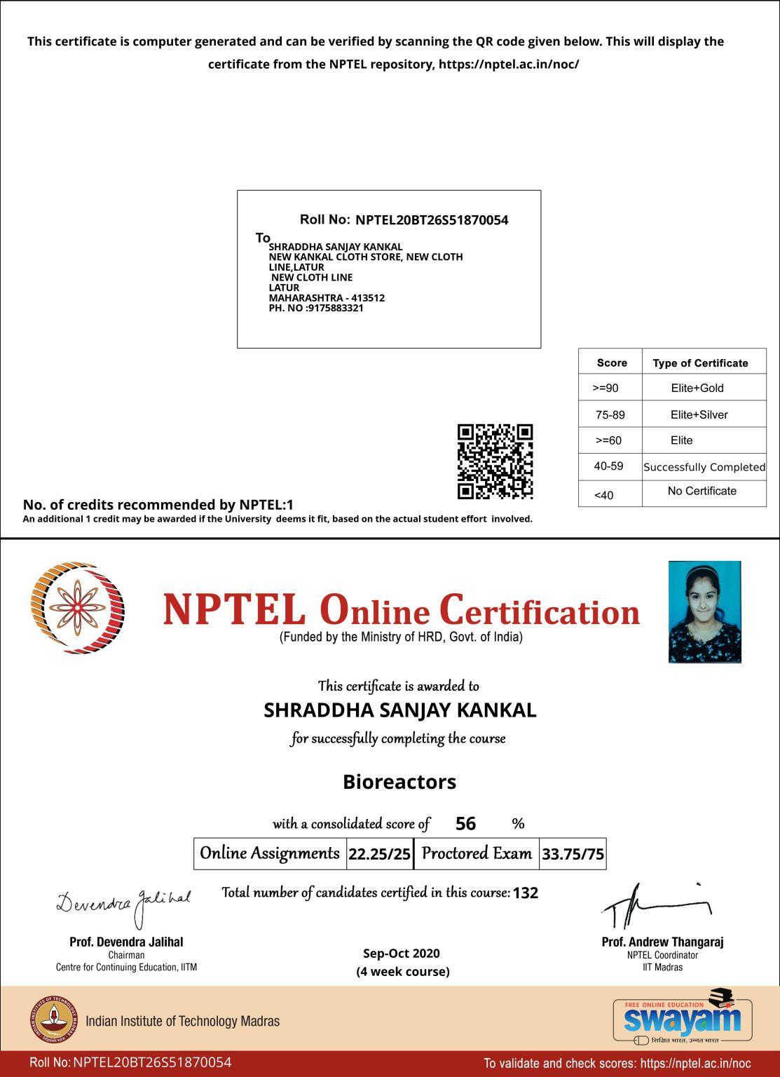 Completed NPTEL Bioreactor Course | Shraddha Kankal posted on the topic ... Completed NPTEL Bioreactor Course | Shraddha Kankal posted on the topic ...
