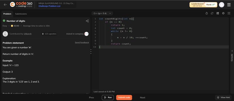 Aadya Patel on LinkedIn: #ninjaslayground #codingninjas #programming # ... Aadya Patel on LinkedIn: #ninjaslayground #codingninjas #programming # ...
